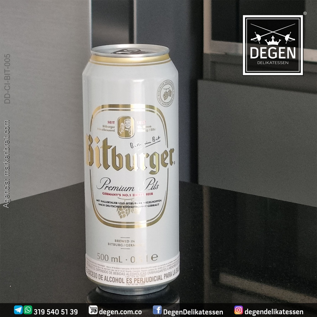 Bitburger Premium Pils - Cerveza - 500 ml | DEGEN Delikatessen